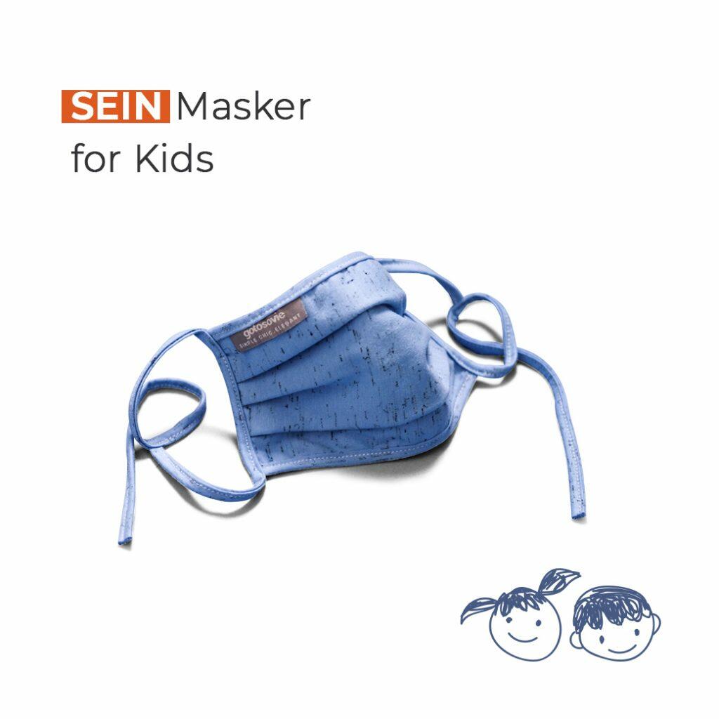 HOLI MASKER SEIN FOR KIDS BLUE FLUFFY - GOTOSOVIE